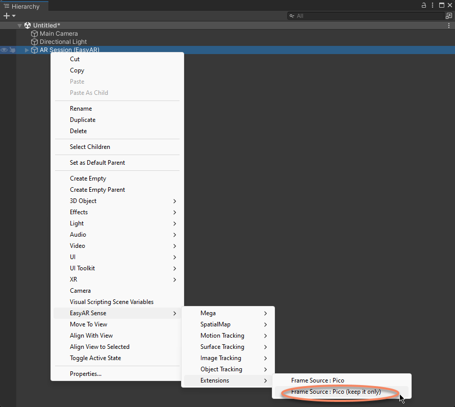 从零创建可运行的工程 — EasyAR Mega 文档